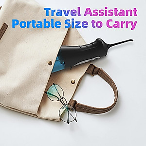 Cordless Water Flosser Teeth Cleaner, Nicefeel 300ML Portable and Rechargeable Oral Irrigator for Travel, IPX7 Waterproof, 3-Mode Water Flossing with 4 Jet Tips for Family