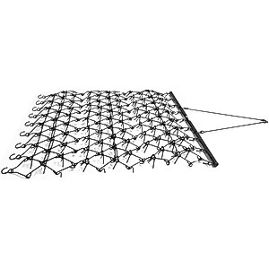 Titan Attachments Heavy Duty Drag Harrow 7 FT x 8 FT Leveling Grading Steel Mesh, 3/8in Tines, Tow Behind Agricultural-Style Drag