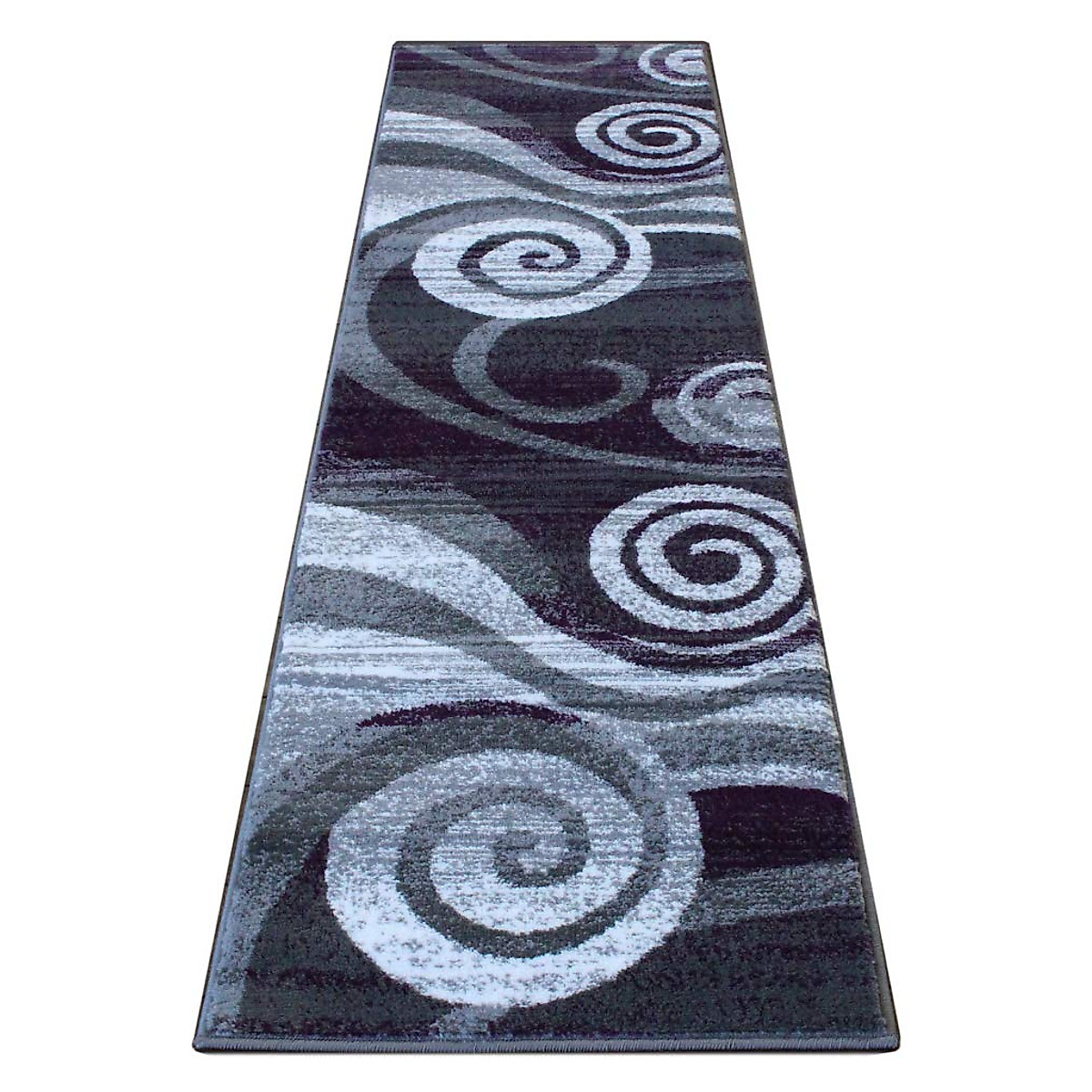 Masada Rugs, Stephanie Collection Area Rug Modern Contemporary Design 1103 Purple Grey White (2 Feet X 7 Feet 3 Inch) Runner