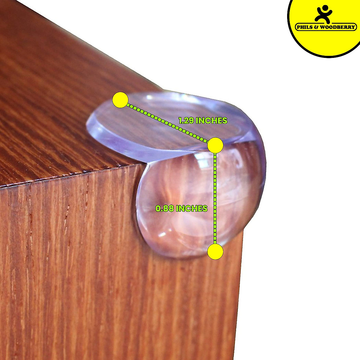 P&W Corner Protector, 2 Shapes, 12 and 20 Packs, Clear Soft Silicone, Residual Free Adhesive,Baby proofing, Child Safety, Furniture Safety, Home Protection.(Round Shaped, Standard (12pack))