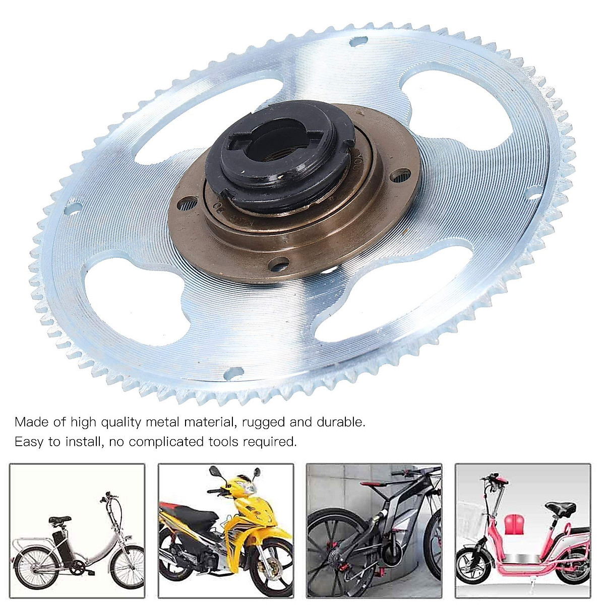 Chain Wheel, Bicycle Freewheel, Bike Accessory Teeth Crankset Kit Sturdy for Refitting Electromobile Electric Bicycles Modification