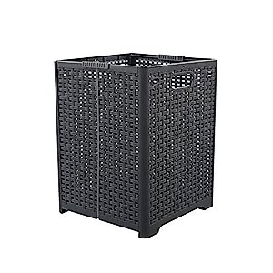 Teyyvn 2-Pack 42 L Plastic Collapsible Laundry Hamper, Folding Storage Basket, Gray, F