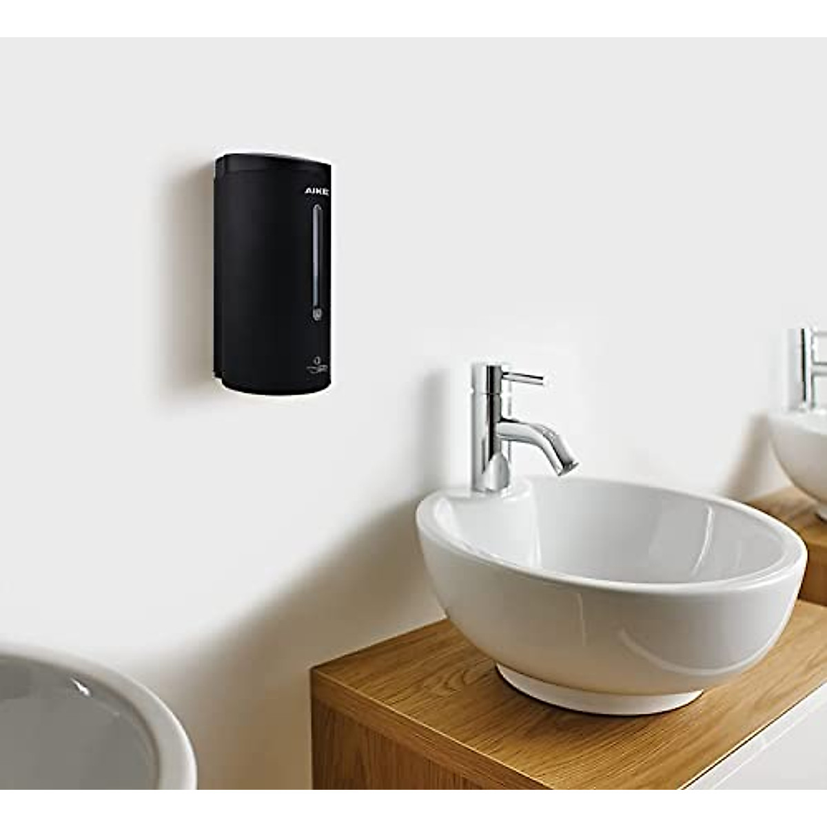 AIKE AK1255 Wall Mounted Touchless Automatic Foam Soap Dispenser Stainless Steel 24 fl.oz. Black