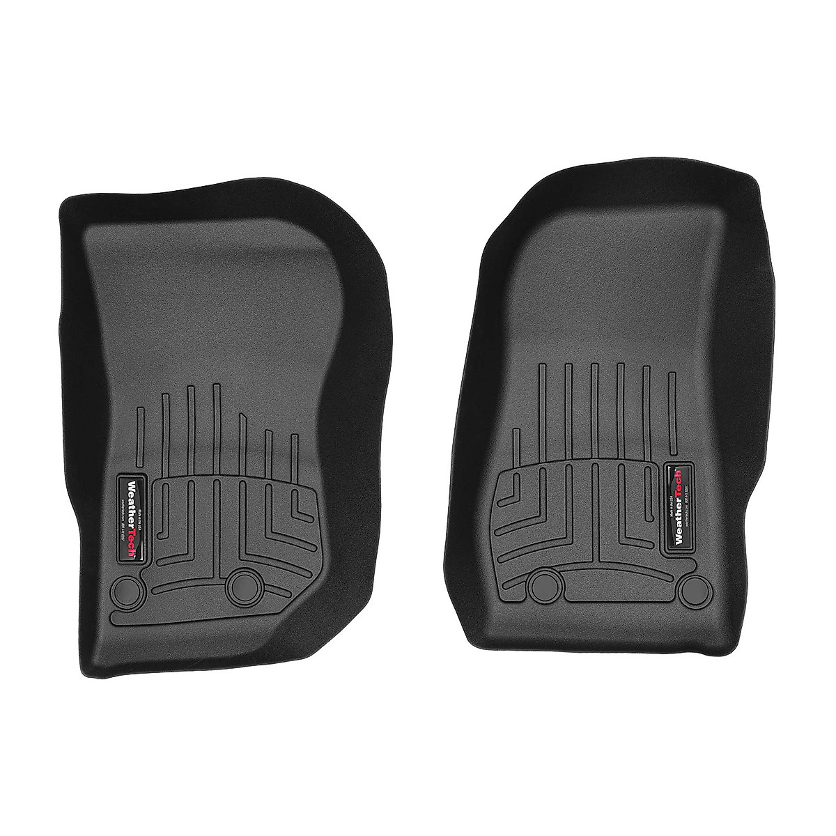 WeatherTech Custom Fit FloorLiners for Jeep Wrangler JK 2-Door, Wrangler Unlimited 4-Door, Wrangler JK Unlimited 4-Door, Wrangler 2-Door - 1st Row (445731), Black