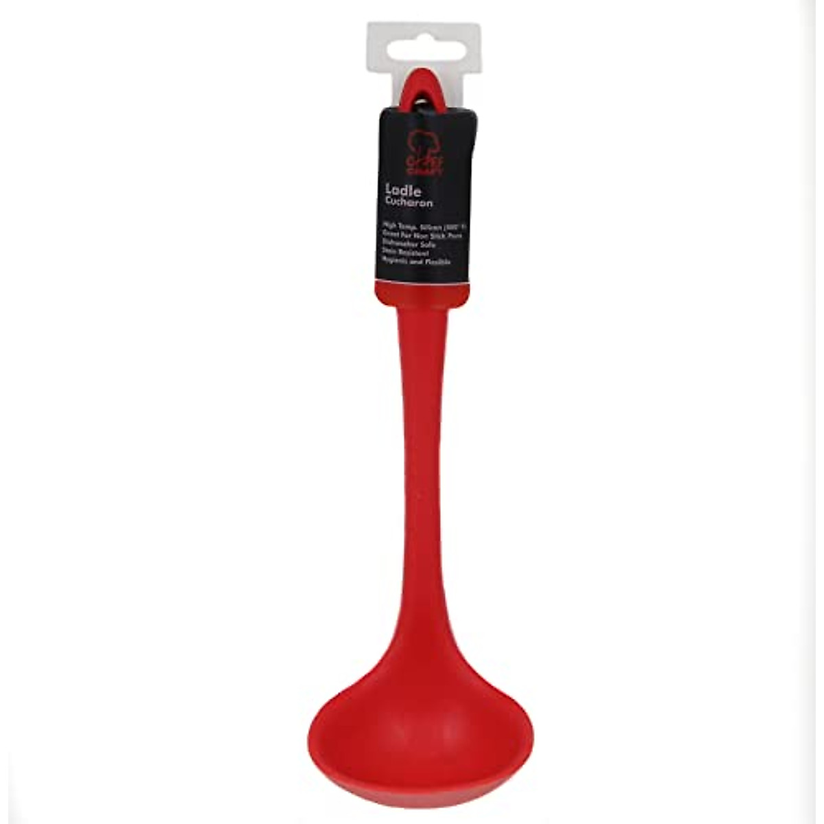 Chef Craft Premium Silicone Cooking Ladle, 11.25 inch, Red