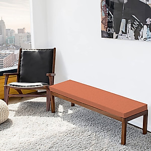 Detiblue Bench Cushion - Outdoor Porch Swing Cushion, Indoor Bay Window Seat Furniture Cushion, Non-Slip, 36x14x3, Leathaire Red