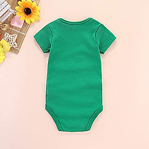 Infant Green Bodysuit 1st St. Patrick's Day Gift Baby Irish Charm Romper Newborn Jumpsuit Outfit (Happy 1st St. Patrick's Day, Suggest for 6-12 Months)