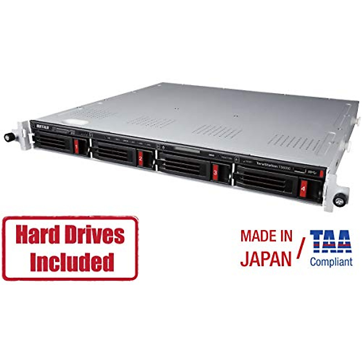 BUFFALO TeraStation 6400RN 48TB (4x12TB) Rackmount NAS with HDD Included + Snapshot Protection Against Ransomware / 4 Bay / 10GbE/ Storage Server/NAS Server/NAS Storage/Network Storage/File Server