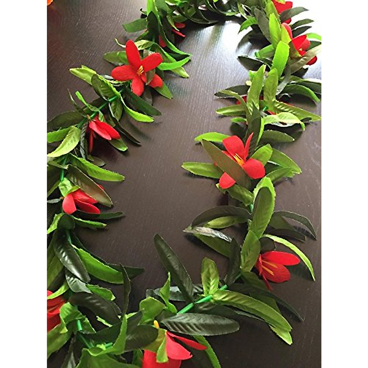Besutolife Hawaiian Luau Leis Tropical Artificial Flower Leis Necklaces for Graduation Hula Costume Beach Party Hawaiian Luau Party 3 PCS