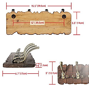 sfycc Coat Hook, Hook Rack, Wall Hook Rack, 4 Tri Hooks, Metal Clothes Hook, Rustic Coat Rack for Entryway Bathroom Bedroom Kitchen(1-Pack)