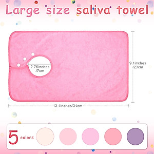 Hercicy 5 Pcs Full Coverage Toddler Bibs Baby Bibs Terry Cloth Absorbent Baby Bibs Large Pullover Towel Bibs with Snap (Cute)