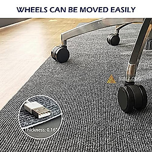 SALLOUS Chair Mat for Hard Floors, 55" x 35" Desk Chair Mat for Hard Surface, 1/6" Thick Office Chair Mat for Hardwood Floor, Low-Pile Desk Rug for Home, Rolled Packaging, Dark Gray