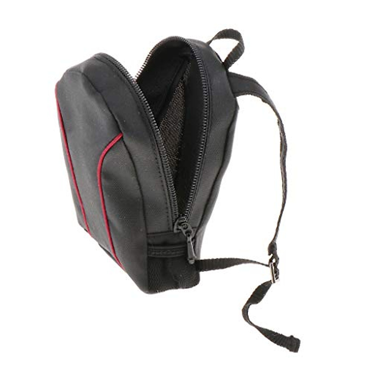 Yiju 1/6 Scale Laptop Bag Backpack Ornament for 12" Male Action Figure, Black with Red, 7.5x5.5cm