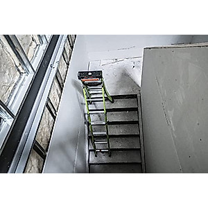 Little Giant Ladders, King Kombo 2.0 XT, Industrial, M6, 6 Ft. A Frame, 10 Ft. Extension, Fiberglass, Type 1AA, 375 lbs Weight Rating, (13936-071), Hi-viz Green