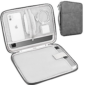 Lacdo Tablet Sleeve Case for 10.9 inch New iPad / 11 inch iPad Pro / 10.2 inch iPad / 10.9" iPad Air / 10.5 inch iPad Pro Air, Galaxy Tab A8 10.5" Protective Bag, Fit Apple Smart Keyboard, Dark Gray