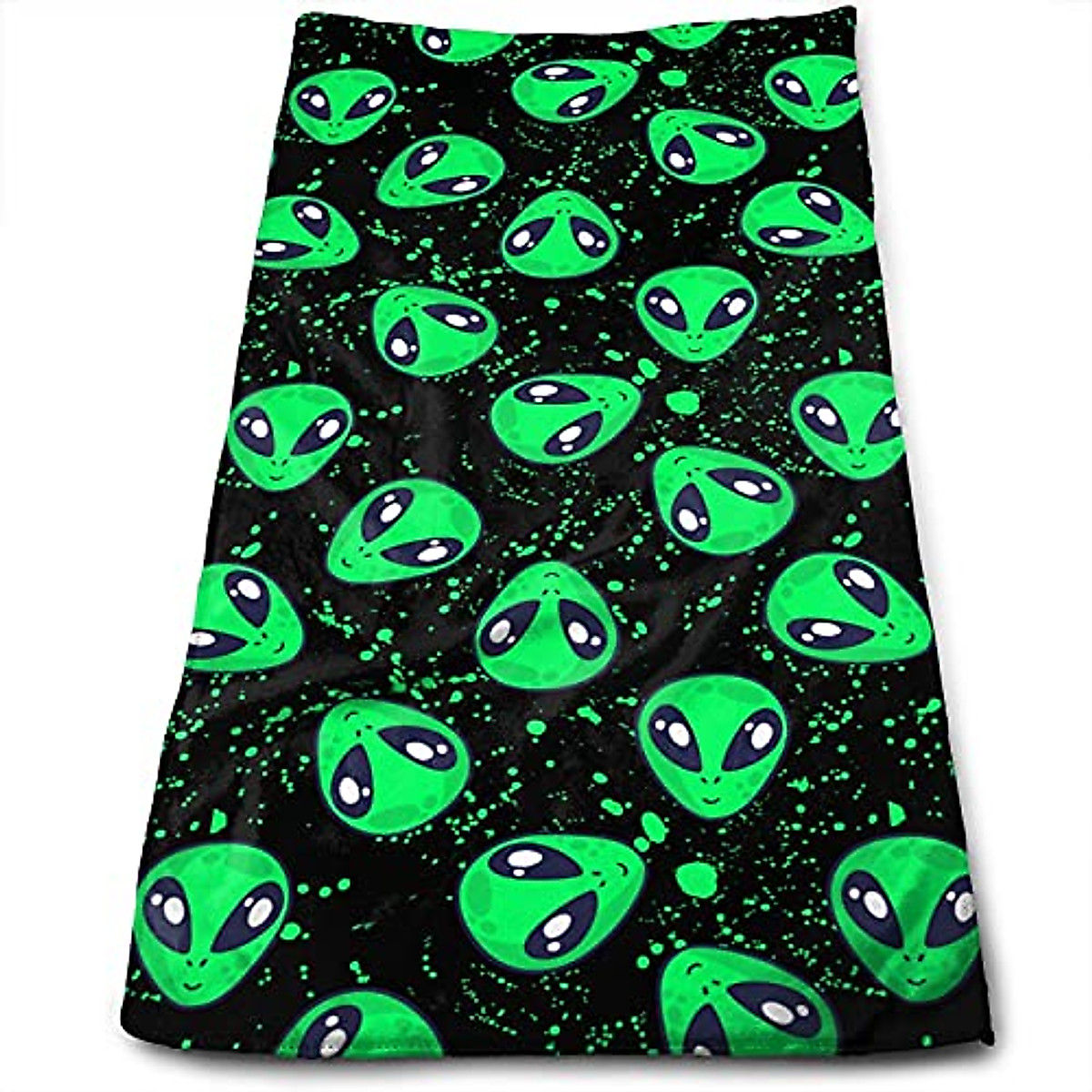 Alien Pattern Highly Absorbent Washcloth Decorative Hand Towels Multipurpose for Bathroom, Hotel, Gym and Spa (12 X 27.5 Inches)…