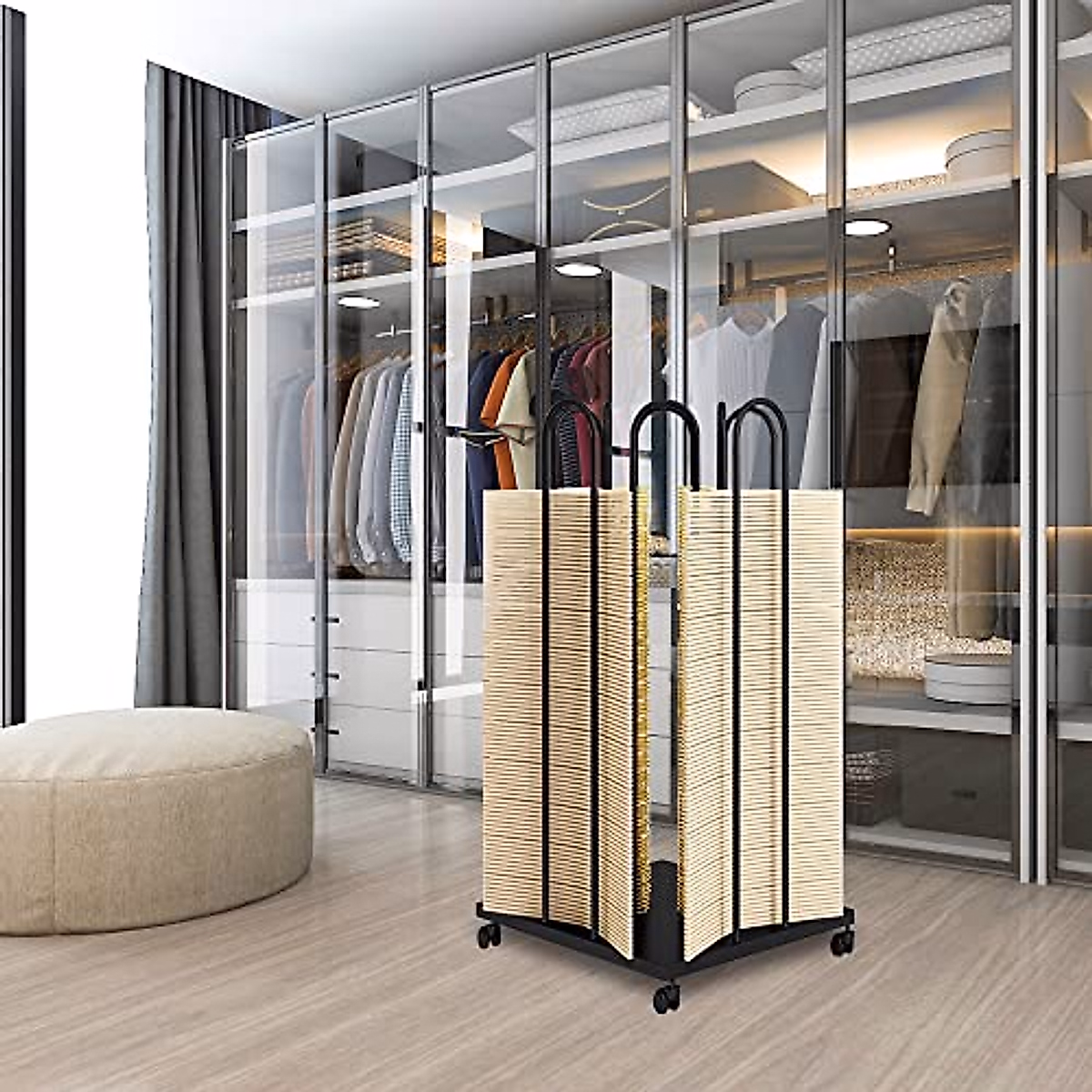 AIWFL 4 Side Storage Hanger Stacker Cart,Hanger Stacker with 4 Wheels,Clothes Hanger Storage Rack,4 in 1 Hanger Rack Stand for Shopping Mall,Specialty Store