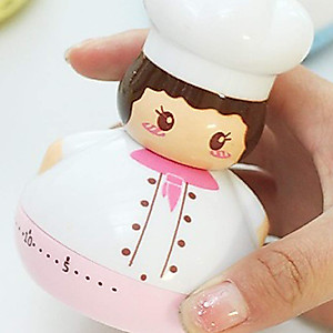 Hemoton Digital Cooking Timer Kitchen Adorable Cute Cartoon Chef Timer Reminder Time Alarm Manager Home Decor(Pink)