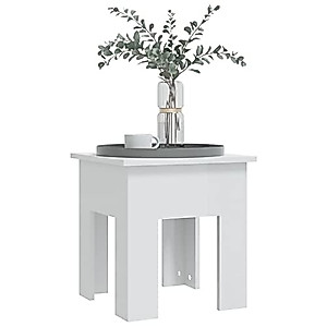 QJBSAVVA Coffee Table High Gloss White 15.7"x15.7"x16.5" Engineered Wood,Floor Standing Table Table for Living Room Cocktail Table Suitable for Meeting Rooms, Reception Rooms, Offices