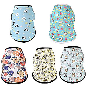 BESUFY Dog Onesie,Puppy T-Shirt Cartoon Printing Adorable Polyester Two-Legged Dog Vest Blouse for Daily Life Little Bee XS