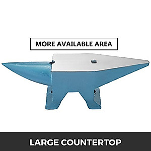 Happybuy Single Horn Anvil 110Lbs Cast Steel Anvil Blacksmith for Sale Forge Steel Tools W/Round and Square Hole and Equipment Anvil Rugged Blacksmith Jewelers Durable and Robust Metal Working Tool