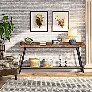 Tribesigns 70.9 inch Extra Long Console Table Behind Couch, Rustic Industrial Sofa Table for Living Room, Narrow Entryway Hallway Long Bar Table