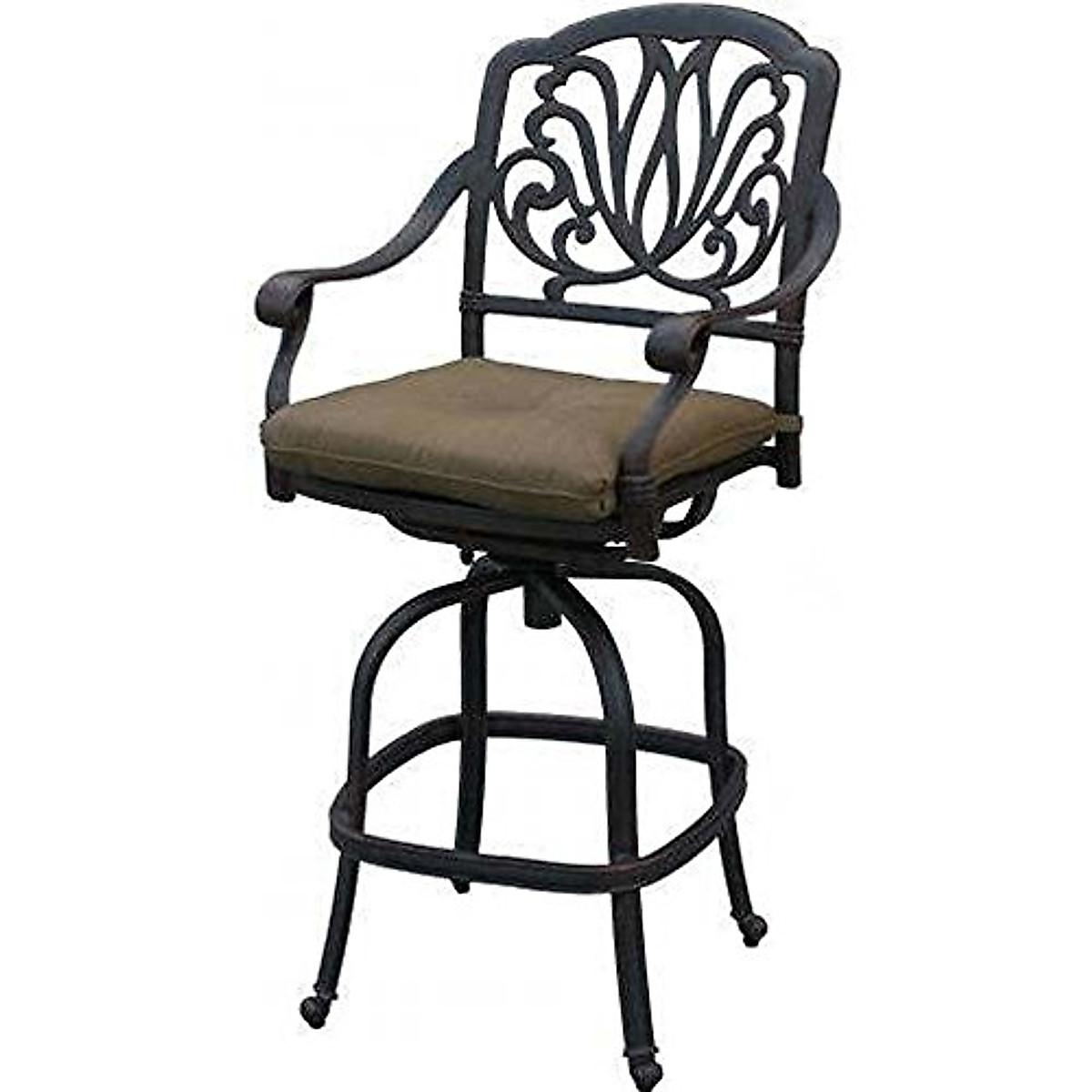 Outdoor Patio Swivel Bar Stools Cast Aluminum Elisabeth Outdoor 2pc Set