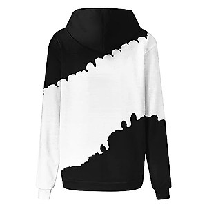 JJHAEVDY Fashion Hoodies for Women Vintage Hoodie Lightweight Loose Fit Sweatshirts Patchwork Clothes Women's Fashion Hoodies & Sweatshirts Sweatshirt（4-White，5X-Large）