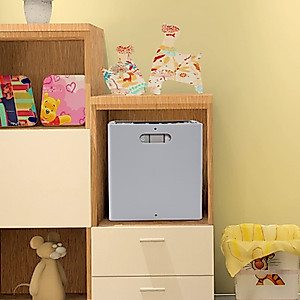 Minekkyes Plastic Collapsible Cube Storage Bins, Foldable Closet Organizers for Shelves, 4-Pack