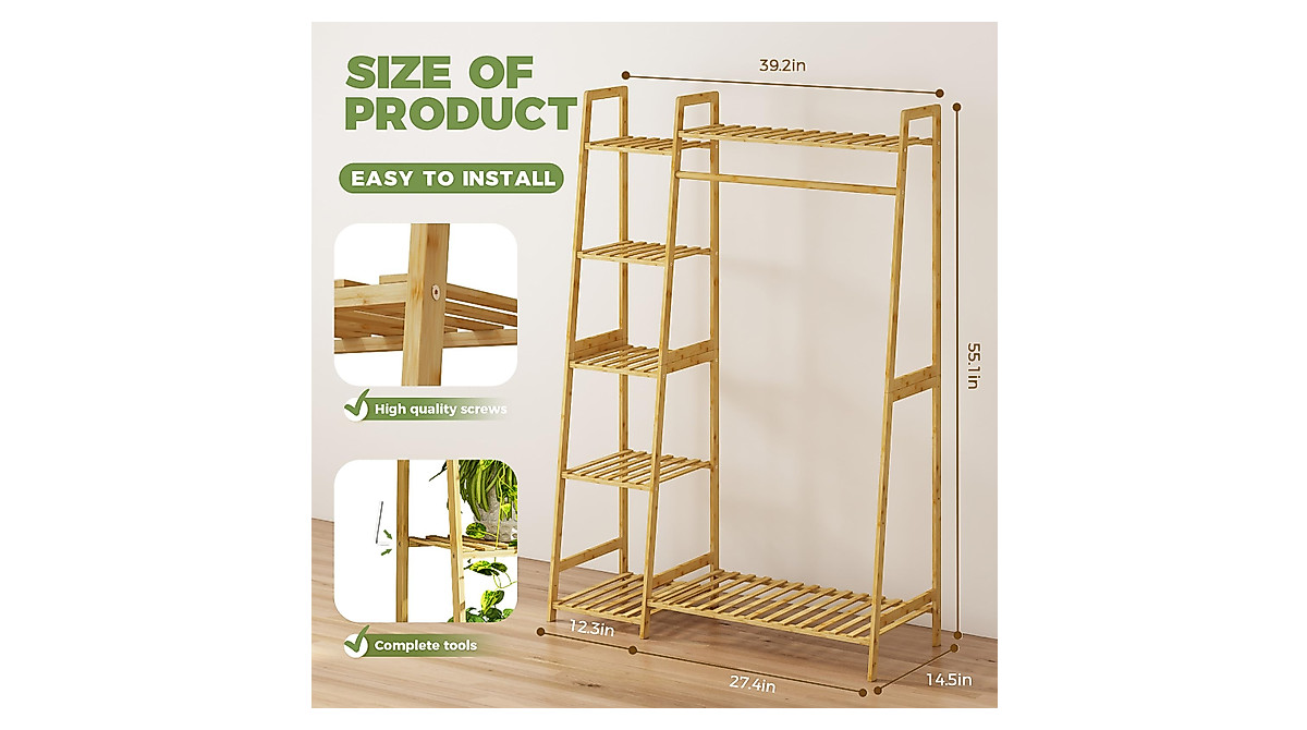 Bamworld Indoor Bamboo Plant Stand - Stylish & Functional