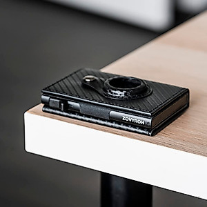 ZOVYRON Airtag Wallet Men Smart Wallet Slim Minimalist RFID Front Pocket Wallet with Airtag Holder Metal Money Card Holder Mens Gifts