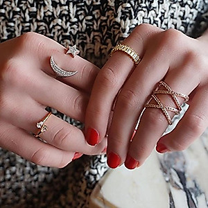 LEMON GRASS Rose Gold Double Criss Cross Ring CZ Pave Crossover Fashion Band Size 6 7 8 9 (10)