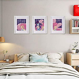 elabo 16x20 White Picture Frame (2 Pack) - High Definition Plexiglass Display Pictures 11x14 with Mat or 16x20 Without Mat - Vertical or Horizontal Wall Mounting