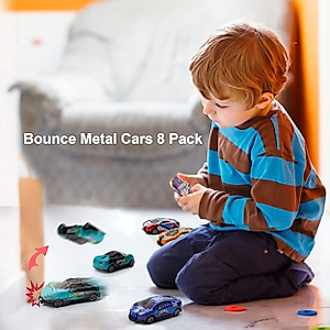 SUYPAS Metal Pull Back Cars, Ejection Vehicle Flip Crash Car 8 Cars Gift Pack Cars Toys for 4-10 Year Old Boys，Die cast Race Car Vehicles Set
