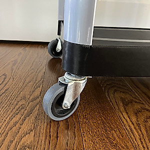 FixtureDisplays Foodservice Cart 330lbs Capaticy 3 Shelf Utility Cart Push Transfer Storage Tray Mobile Tool Bus Printer Cart 33 X 17 X 38" Outside Dimmensions 26X17 Shelf Size 18002