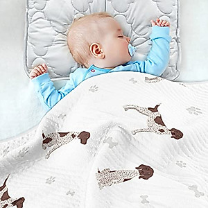 Swaddle Blanket German Shorthaired Pointer Cotton Blanket for Infants, Receiving Blanket, Lightweight Soft Swaddling Blanket for Crib, Stroller, Nursery Blankets, Puppy, 30x40 in