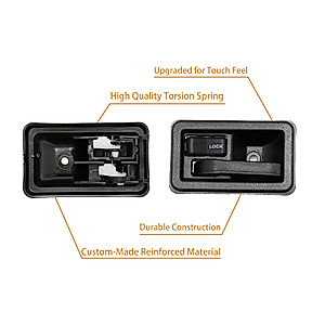 Gledewen Interior Door Handles (Pair), Compatible with Jeep Wrangler 1987-1996 YJ, 1997-2006 TJ, Inside Front Left Driver & Right Passenger Side | Replaces# 79540, 79541 Inner Handle Set