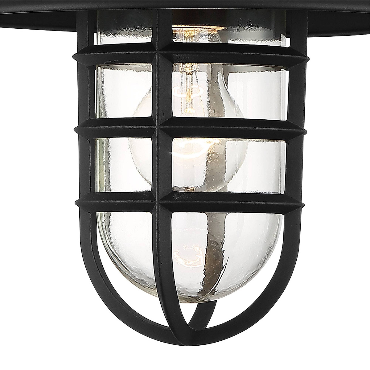 John Timberland Marlowe Farmhouse Rustic Wall Light Sconce Matte Black Hardwired 9 1/4" Fixture Metal Cage Clear Glass for Bedroom Bedside Bathroom Vanity Living Room Hallway Dining House Home