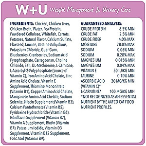 Blue Buffalo Natural Veterinary Diet W+U Weight Management + Urinary Care Wet Cat Food, Chicken 5.5-oz cans (Pack of 24)