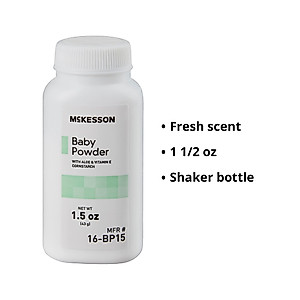 McKesson Baby Powder - Cornstarch, with Aloe and Vitamin E - Fresh Scent, 1.5 oz, 1 Count