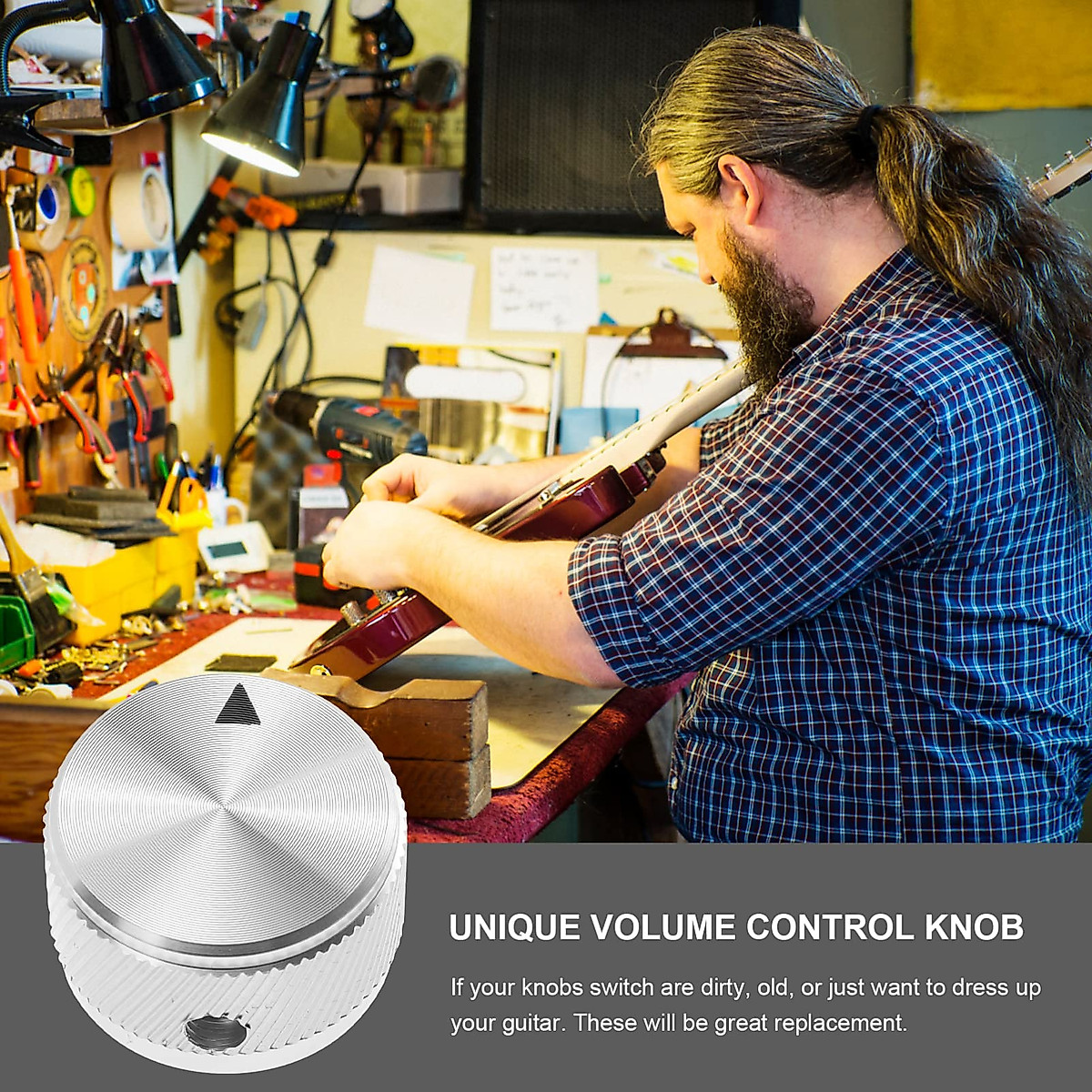 Rotary Electronic Control Potentiometer Knob: 2pcs Volume Control Knob Audio Knob Guitar Knob Knob Aluminum Alloy Amplifier Knob with Wrench and Screws