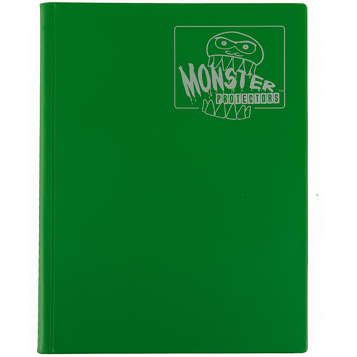 Monster Protectors 9 Pocket Trading Card Binder - Matte Green Album, Anti-Theft & Anti-Drop TCG Protection w Side Loading Padded Pockets, Double Sided, Holds 360 Cards, For Sports, Kpop, Xmas Gift