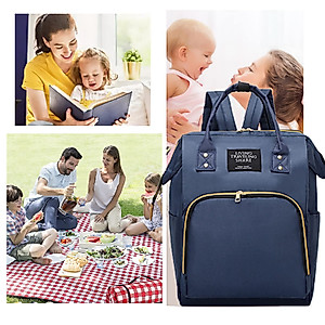 Diaper Bag with Organizing Pouches, Nappy Bags Handbag Multifunction Diaper Bag for Baby Care Travel Backpack Large Capacity Blue