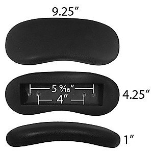 Replacement Office Chair Armrest Arm Pads Kidney Shaped - Set of 2 - S5280