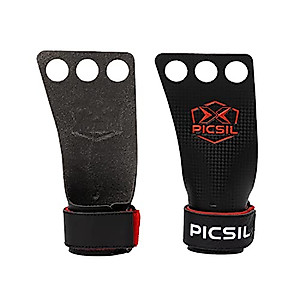 PICSIL RX Grips - Carbon Hand Grips for Cross Training, Gymnastics, and Weightlifting - Unisex Design for Protection Against Blisters and Improved Mobility During Workouts and WODs (M)