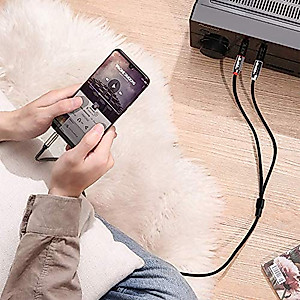 UCEC 10FT/3M 3.5mm 1/8" TRS to Dual 6.35mm 1/4" TS Mono Y-Cable Splitter Cord with Zinc Alloy Housing for iPhone, iPod, Laptop, CD Players, Power Amplifier, Multimedia Speakers, Home Stereo Systems