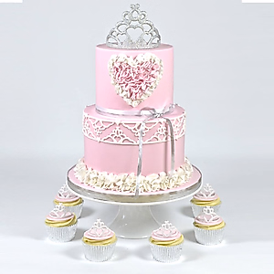 6 Pcs Crown Cookie Cutters Set Tiara Fondant Cutter Crown and Princess Crown Mold Cupcake Decorating Gumpaste Mould