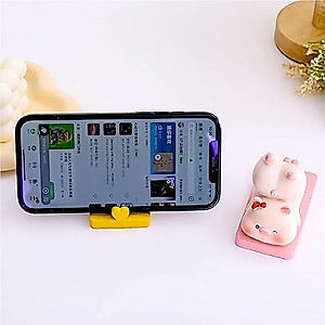 ECHENG Creative Birthday Gift Animal Phone Stand Decoration Cute Piggy Yoga Cat Office Desk Decoration (Piggy)