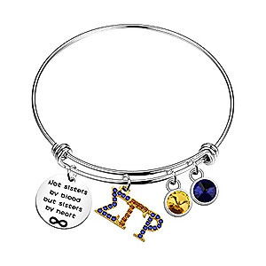 HOLLP 1922 Sigma Gamma Rho Sorority Jewelry SGR Bracelet Not Sisters by Blood But Sisters by Heart Bracelet Sister Gift for Sorority Women Girls (Bracelet-1)