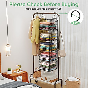 Jautokerdar 5-Tiers Stackable Wire Storage Baskets for Pantry, Fruit and Vegetable Storage Basket for Kitchen, Metal Hanging Closet Organizers Storage Shelves Organization. (Black)